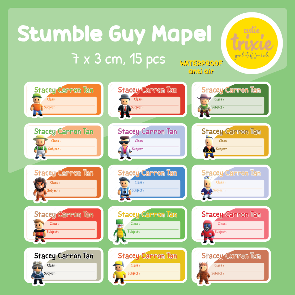 MATA Stumble Guy's Mapel Textbook Label Sticker | Shopee Philippines