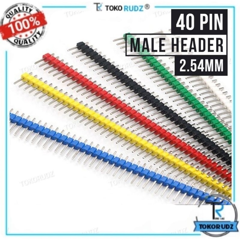 Pin Header Male 40 Pin 1x40 2.54mm Single Strip Fishbone Arduino ...