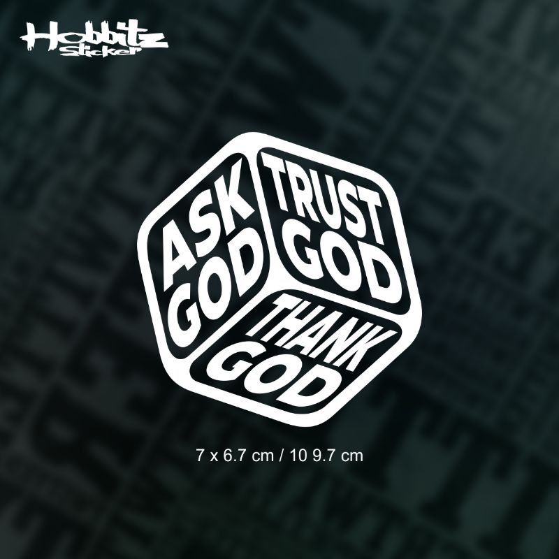 CAHAYA Cutting STICKER SPIRITUAL CHRISTIAN ASK GOD TRUST GOD THANK GOD ...