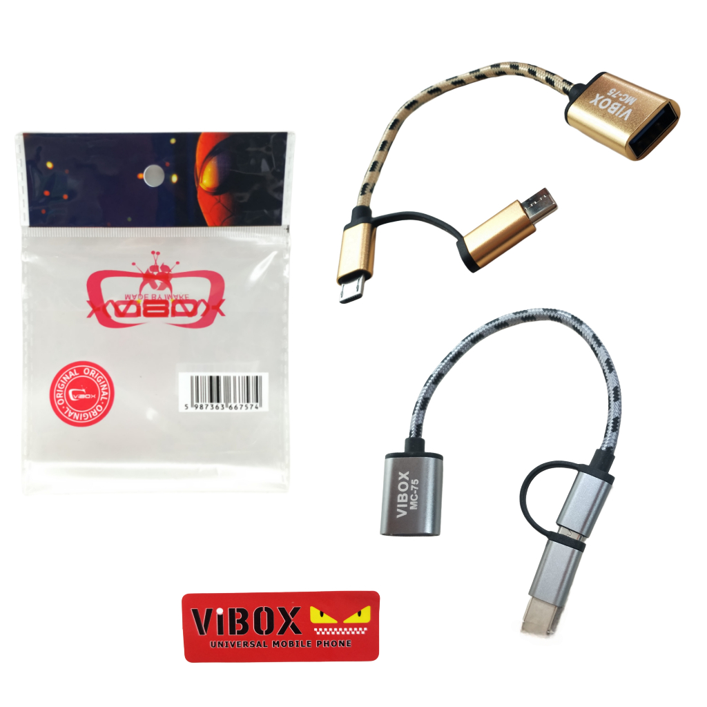 Vibox OTG Cable 2in1 Micro Type C Fast Transfer OTG Data Flash Disk ...