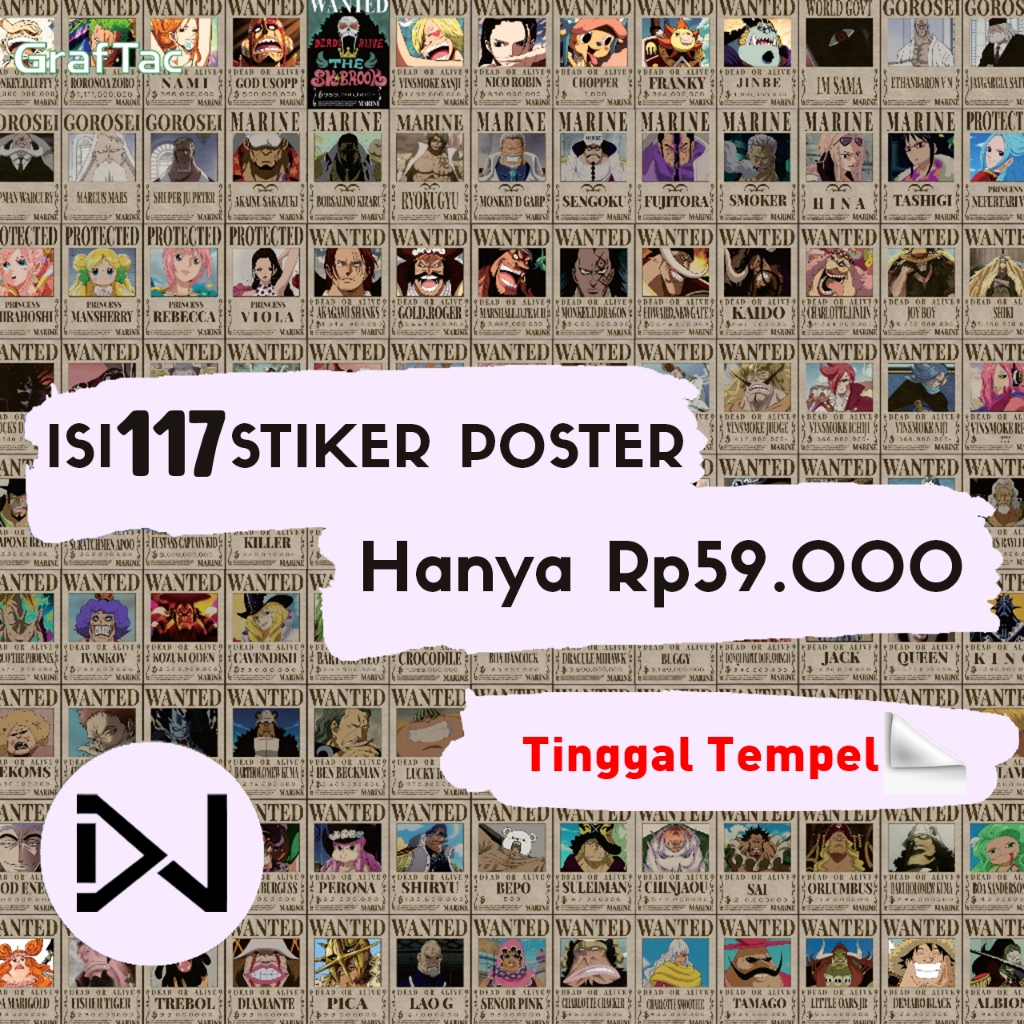 HIASAN DINDING Bounty ONE PIECE POSTER STICKER CONTENTS 117 pcs ...