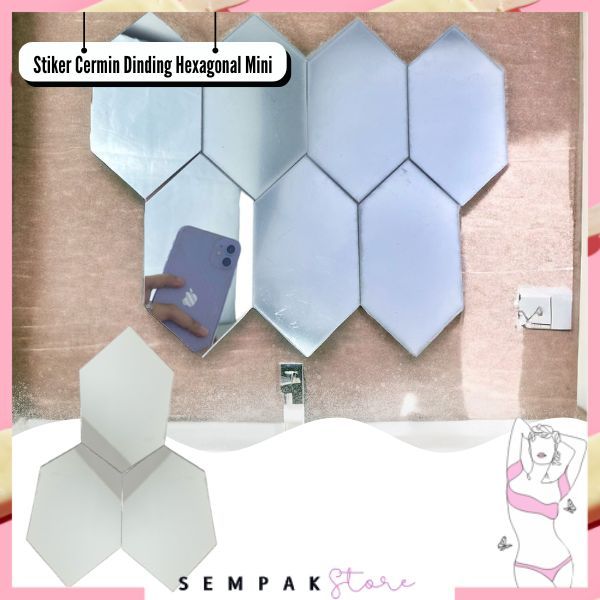 Ss Mini Hexagonal Wall Mirror Stickers Shatterproof Hexagon Glass ...