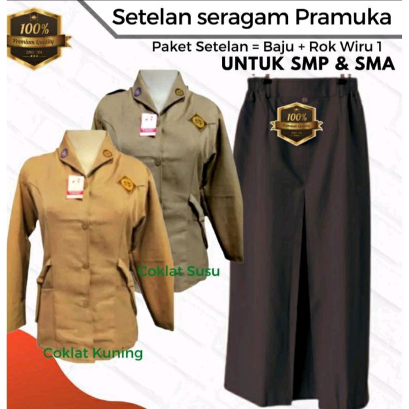 KEMEJA School Uniform - Complete Scout Suit for SMP/MTs for Girls ...