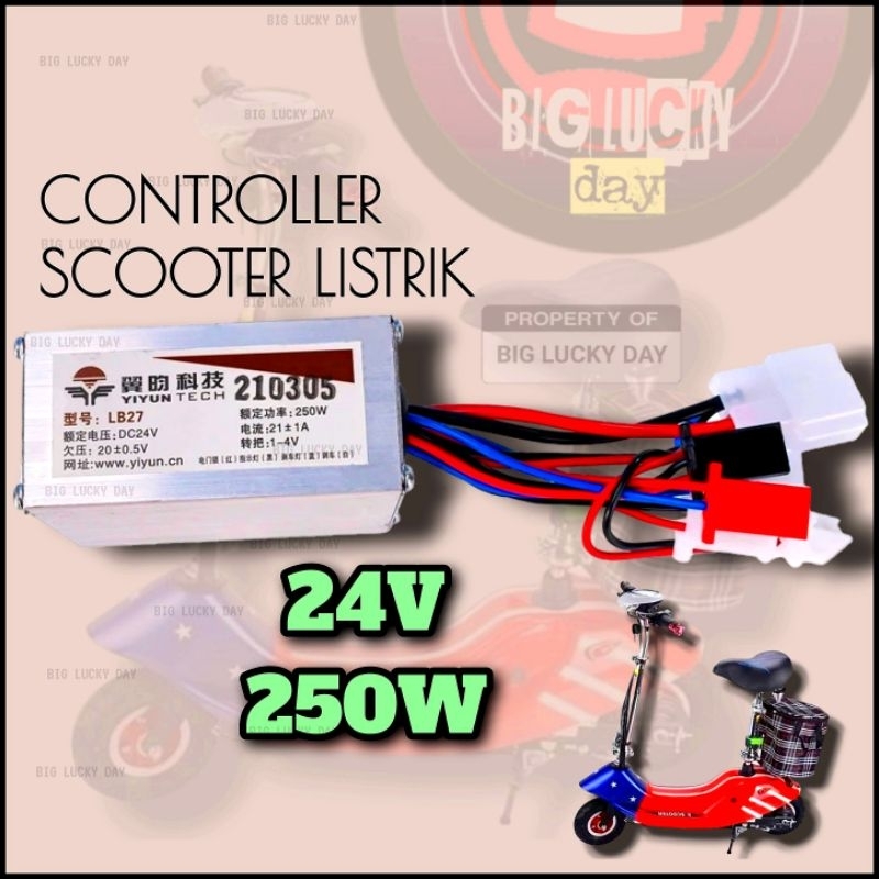 MESIN CONTROLLER 24V 250W BRUSHED ELECTRIC SCOOTER UNIVERSAL E-SCOOTER ...