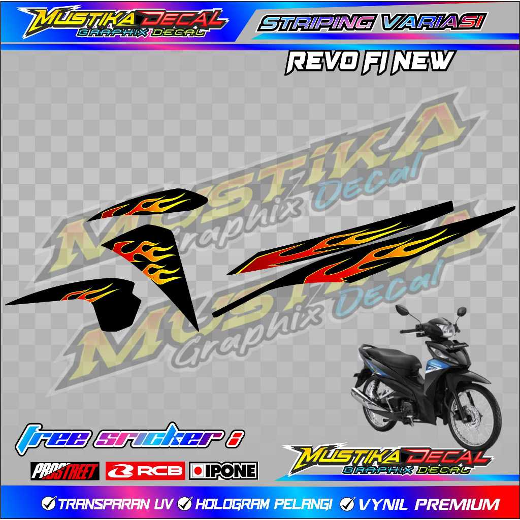 Striping Variations Of Motorcycle HONDA REVO FI NEW Fire Design/STICKER ...