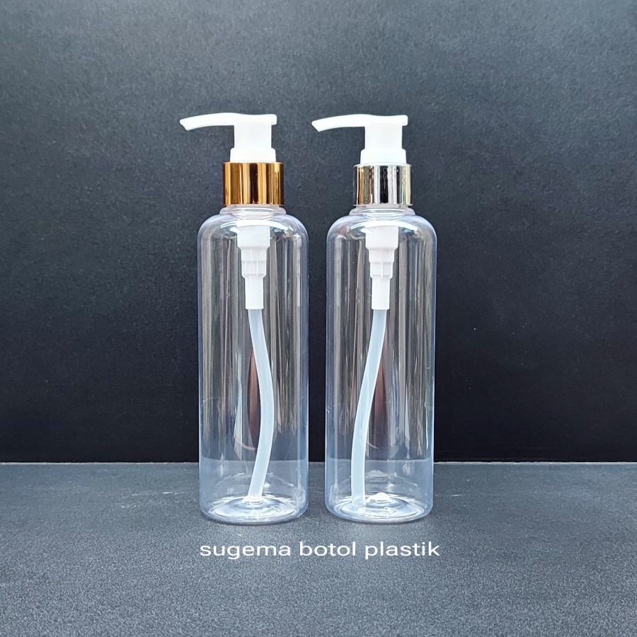 250ml Pet Clear Pump Bottle / 250ml Br Bottle with Gold and Silver ...