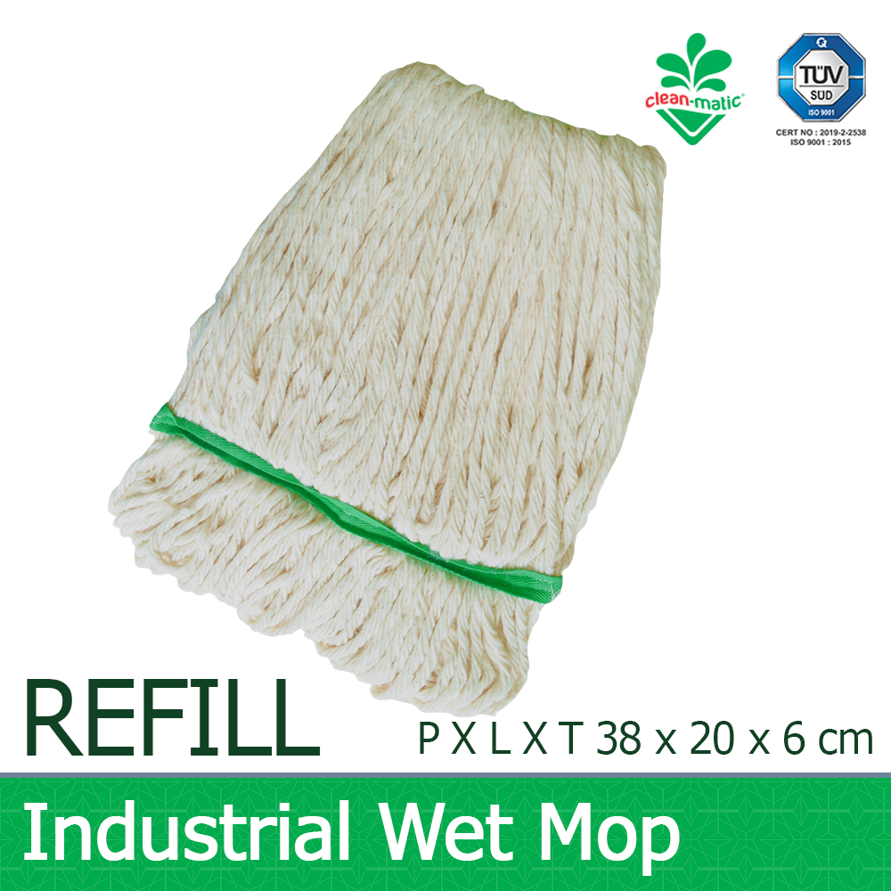 OCA Refill Industrial Floor Mop Wet Mop Clamp Cotton 220076 CLeanmatic ...