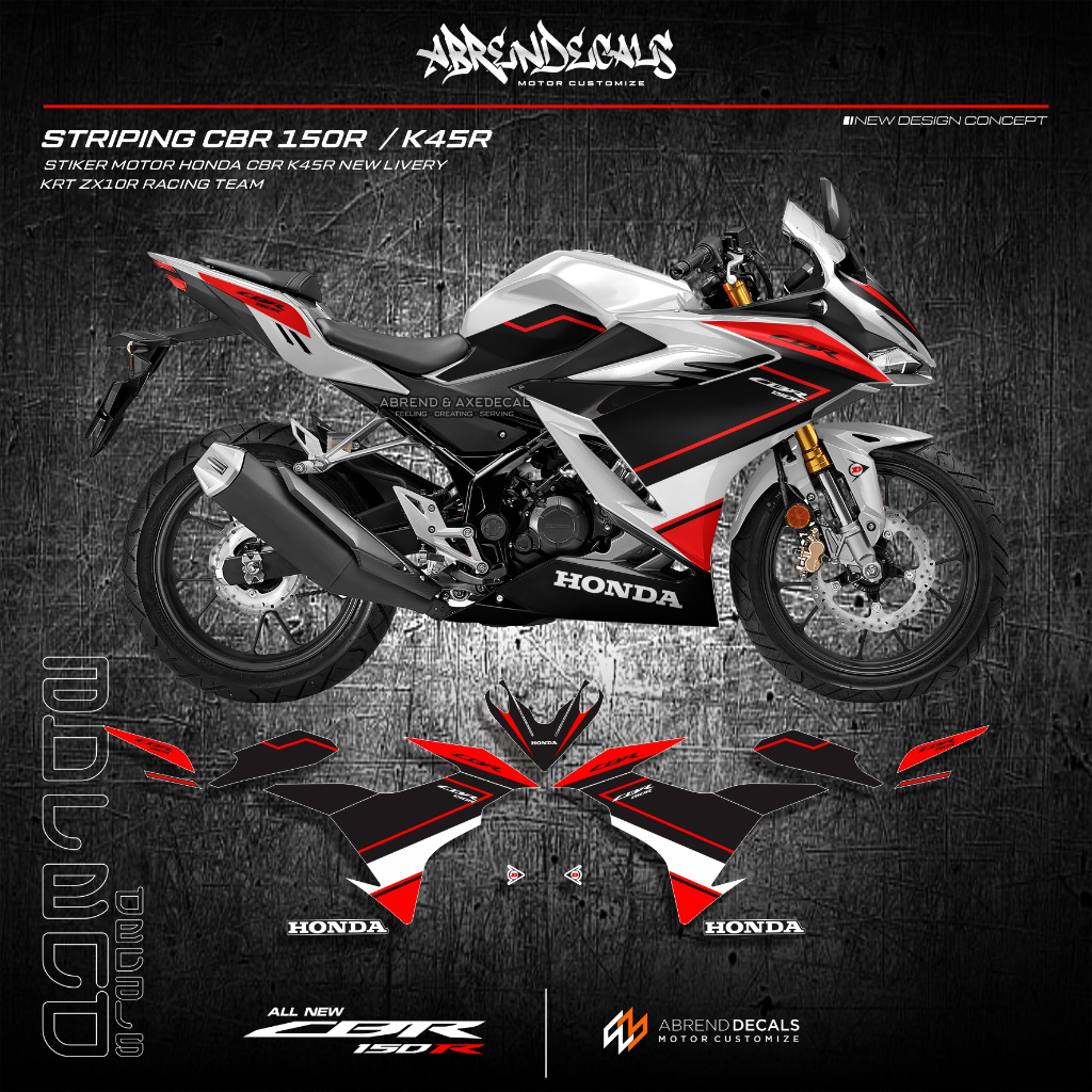 Striping CBR K45R Livery KRT ZX10R Racing / Honda CBR 150 R Motorcycle ...