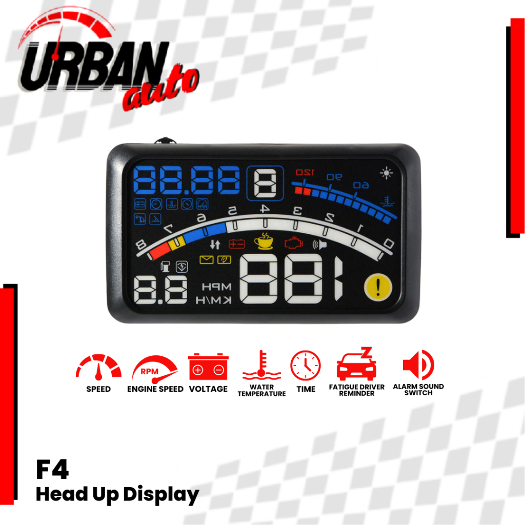 Head Up Display HUD OBD2 Speedometer Digital Car LED Reflection F4 ...