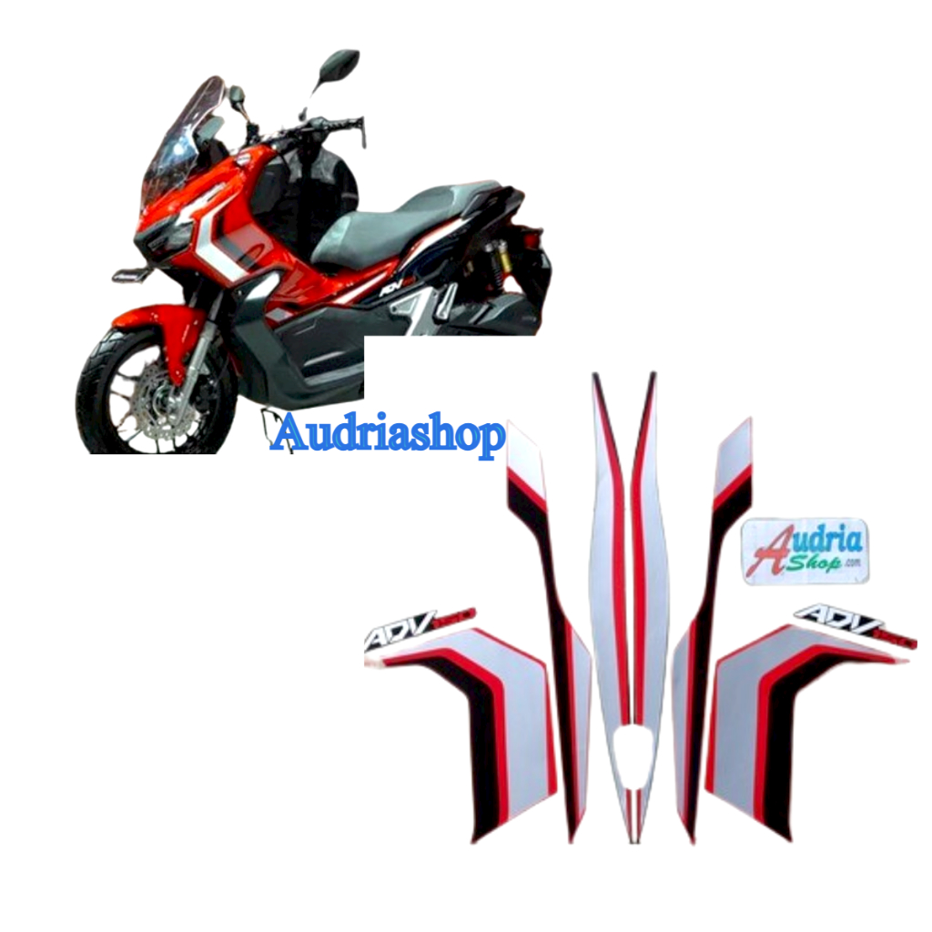 HITAM MERAH Honda ADV 150 2019 Motorcycle Sticker Striping Black-Red ...