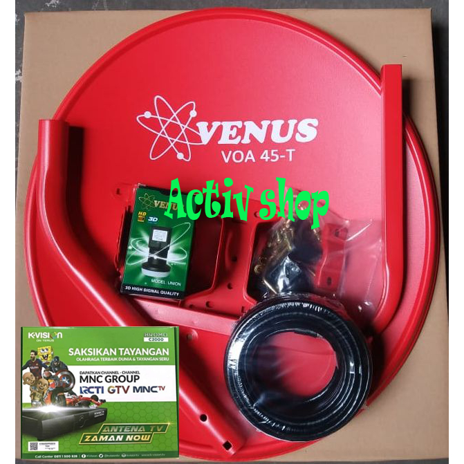 Dish Odu 45 cm VENUS + Kvision LGSAT Stars GOL HD + LNB + Cable 15 mtr ...