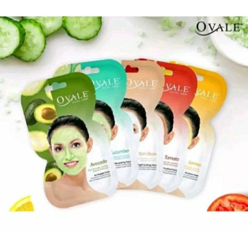 Ovale Facial Mask Saset Avocado Cucumber Facial Mask Acne Care Lemon ...