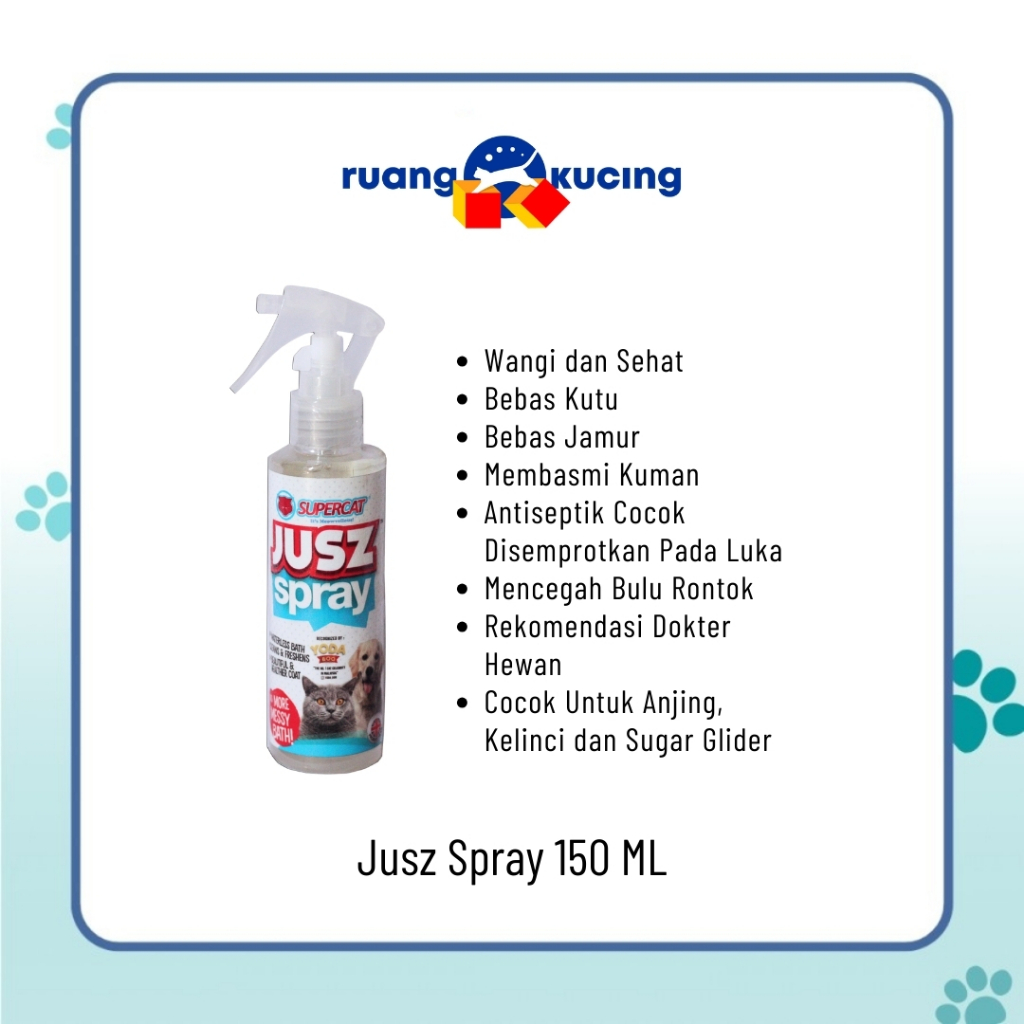 Jusz Spray Wound Medicine, Anti Lice, Fungus, Scabies, Dogs, Cats 150ml ...
