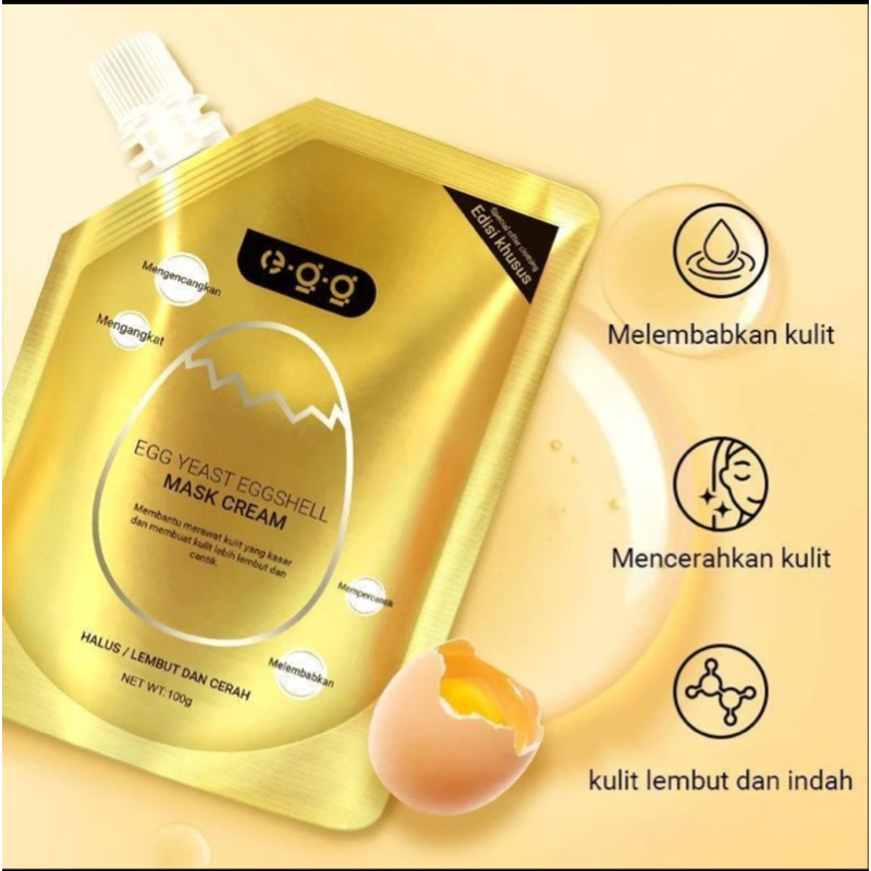 Egg Shell Yeast Mask Cream Egg Face Mask Whitening Anti Dull Acne ...