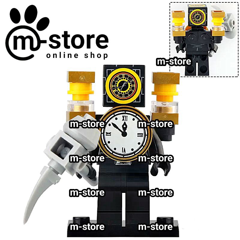 Brick skibidi toilet guardian clock man mini toy figure | Shopee ...