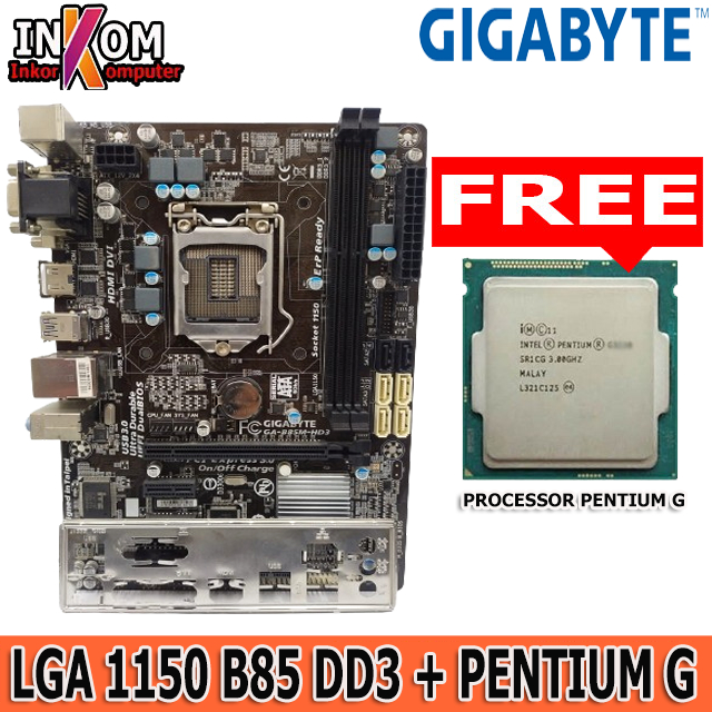 Mainboard Motherboard Mobo B85 Intel LGA1150 Gigabyte 2 Slot Ram ...