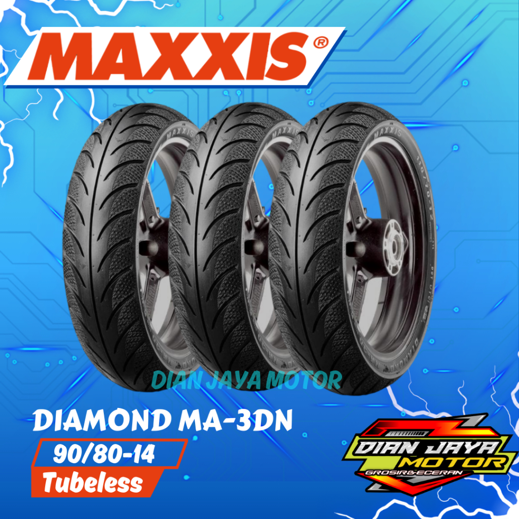 Maxxis DIAMOND MATIC Motorcycle Outer Tire 90/80/14 TL TUBLES MAXIS DIAN JAYA MOTOR | Shopee ...