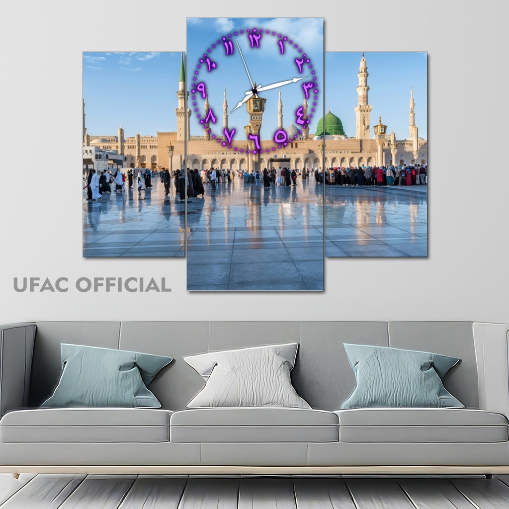Muslim Aesthetic Clock Mecca Medina City 50X40 Multi Panel / Kaaba ...