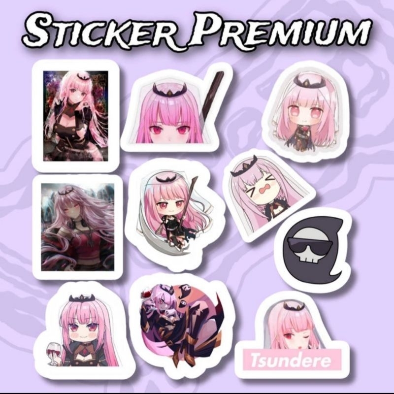 Mori Calliope Vtuber HoloLive Pack 10pcs Premium Waterproof Sticker ...