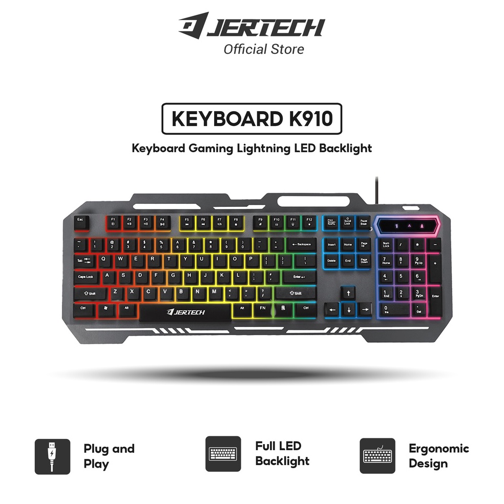 BEST JERTECH Usb K91 Lightning Full Size LED Backlight Wired Gaming ...
