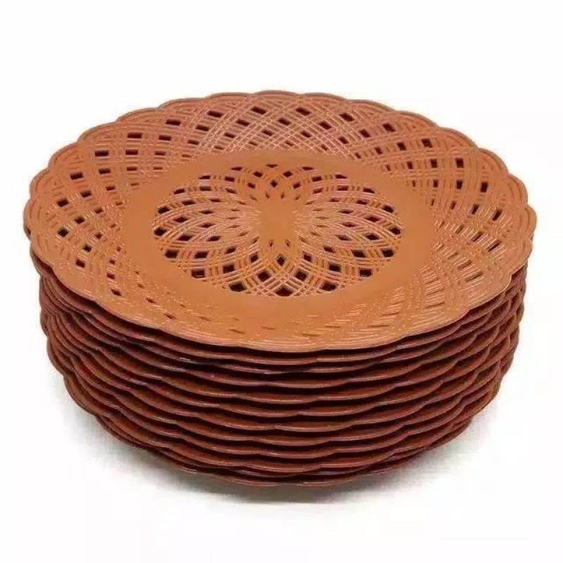 Plastic INGKA PLATE / PLASTIC WOVEN RATTAN PLATE | Shopee Philippines