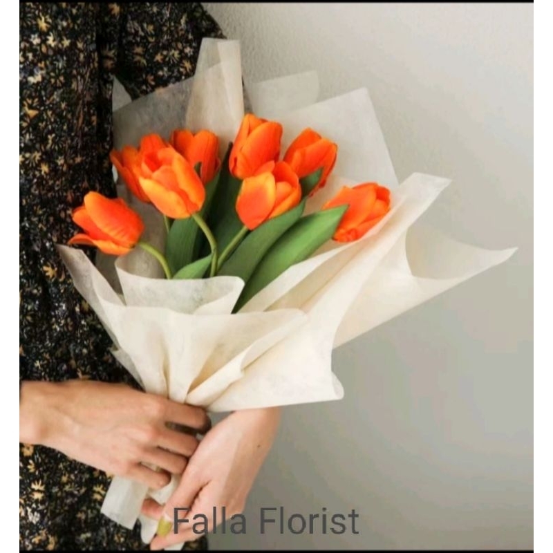 Silky / silk Korean flower bouquet paper size 30cm x 30cm (price per ...