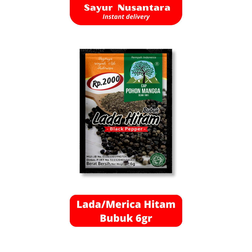 HITAM Black Pepper/Pepper Sachet Powder 6gr - Indonesian Vegetables ...
