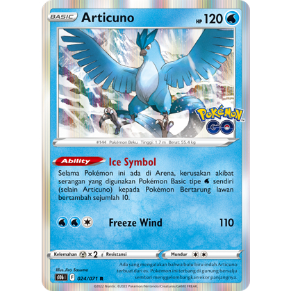 POKEMON TCG INDONESIA ARTICUNO HOLOGRAM POKEMON EDITION GO S10B 024/071 ...