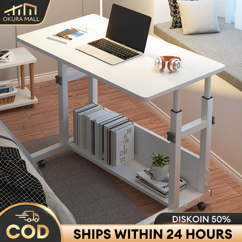 Ok Adjustable Folding Laptop Table With Wheels Multifunctional Folding ...