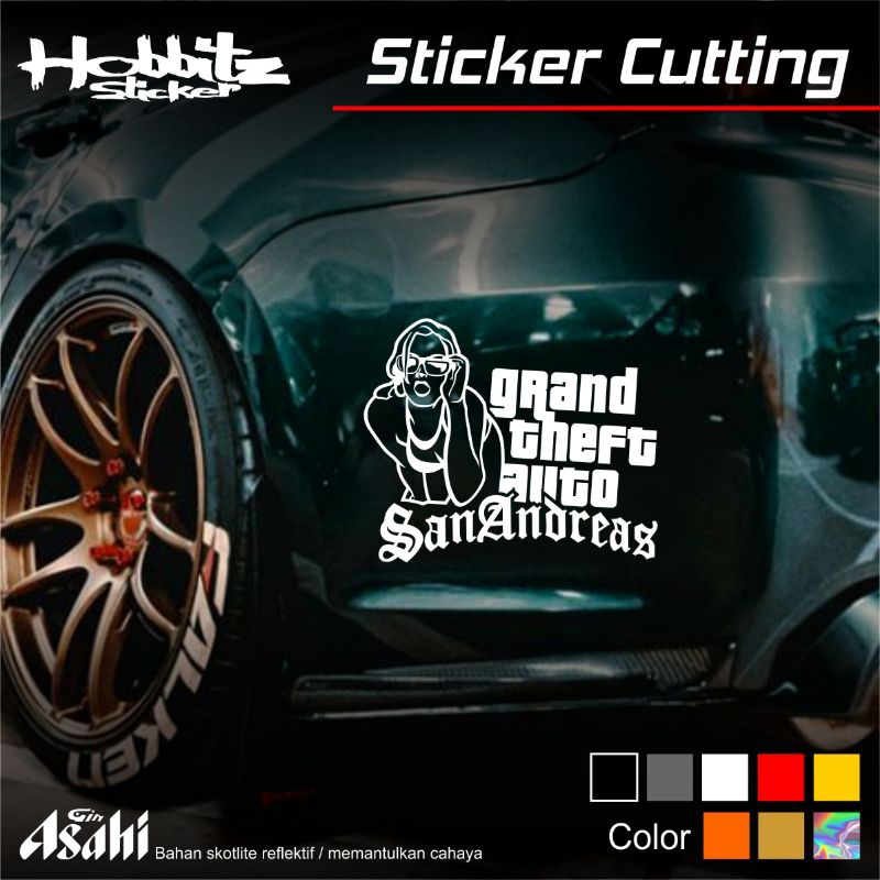 Grand THEFT AUTO SAN ANDREAS STICKER MOTORCYCLE CAR CUTTING STICKER ...