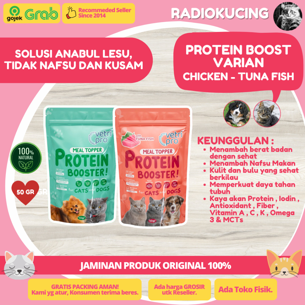 Meal Topper PROTEIN BOOSTER 50 Gram Vitamin Appetite & Fur for Cats and ...