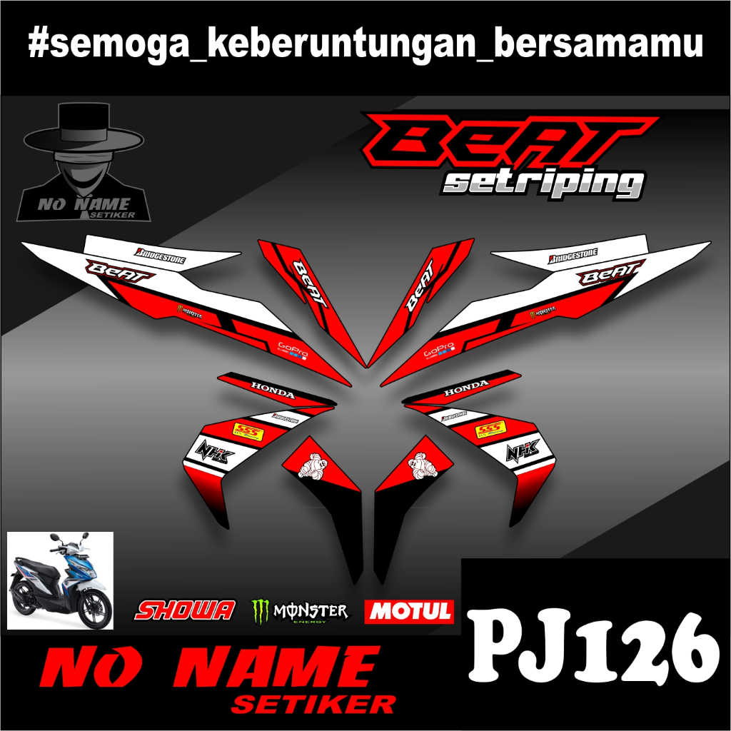 Striping Sticker Sticker Beat Esp (pj126) 2016 2017 2018 2019/Fi New ...