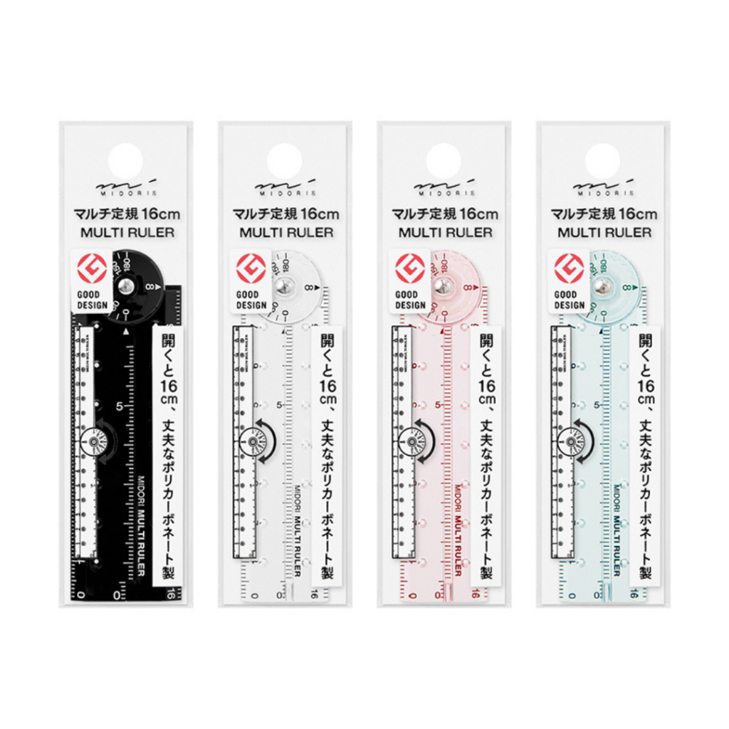 Midori Foldable Ruler 16cm Protractor Transparent Small Bow Folding ...