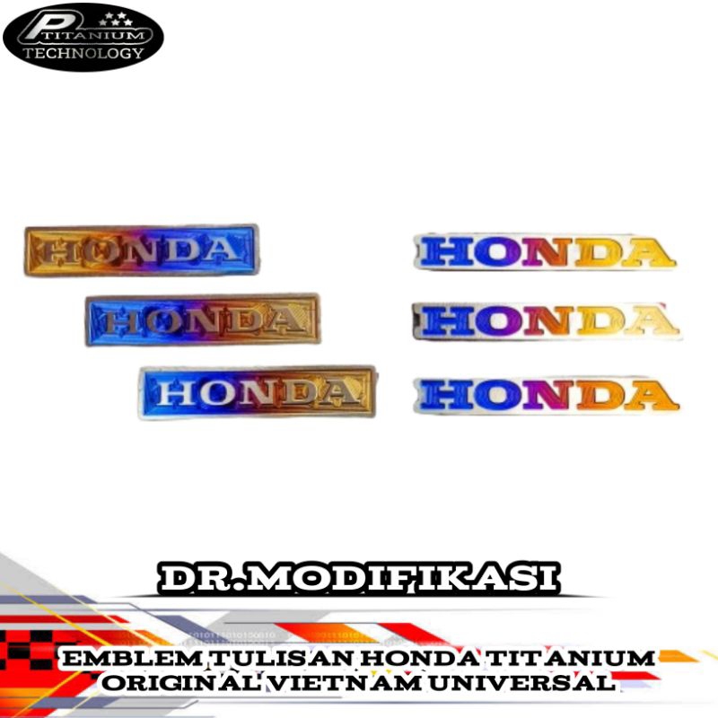 Honda Titanium Logo Emblem | Original | Vietnam | Universal | Beat ...