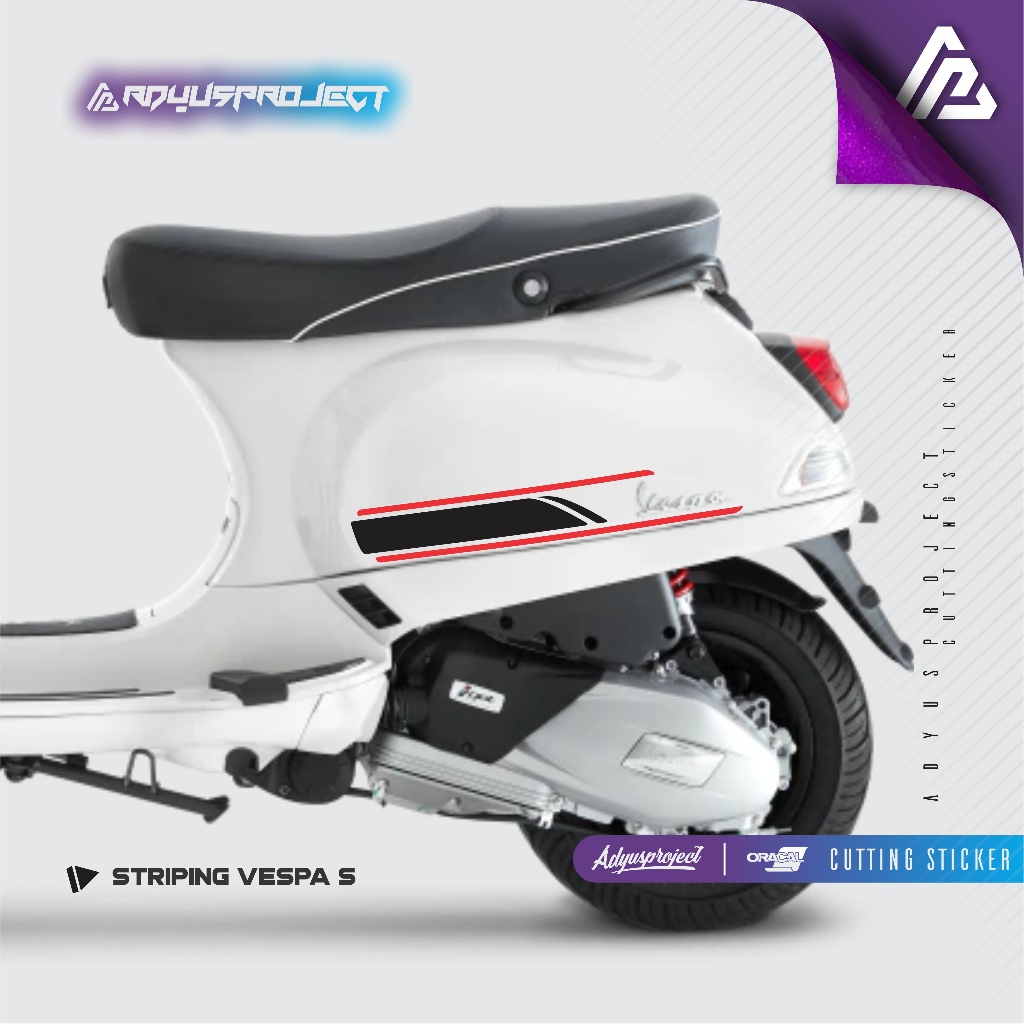 Striping Vespa S Cutting Sticker (2PCS) | Sticker | Vespa sticker ...
