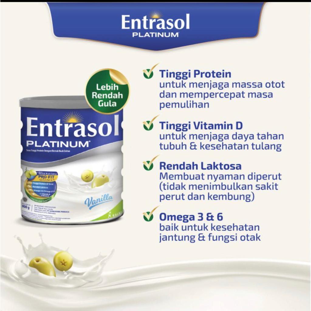 Entrasol PLATINUM 800gram - Vanilla/Chocolate - Elderly Milk | Shopee ...