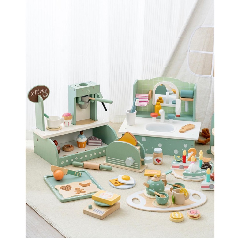 KAYU Kids Kingdom - Little Coffee Shop Wooden Toys Pretend Play/Wooden ...