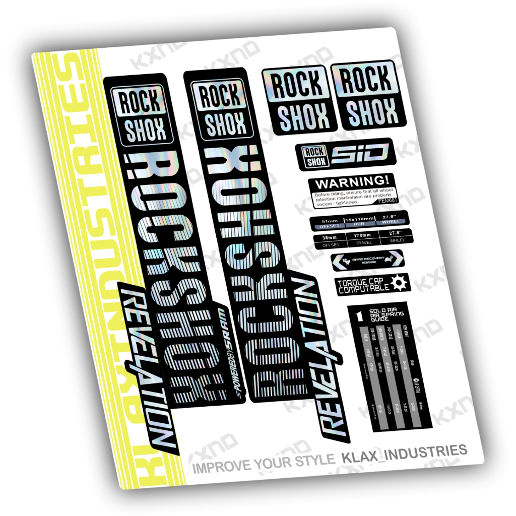 ROCKSHOX REVELATION HOLLOGRAM SILK OIL decal bike bicycle sticker ...