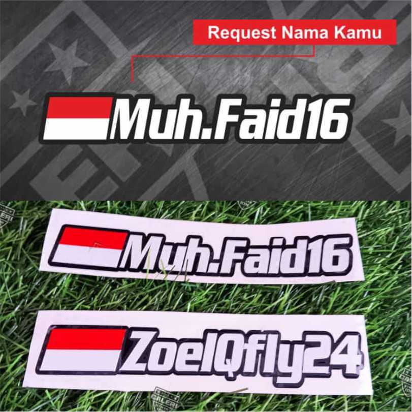 FLAG NAME Sticker CUSTOM NAME Sticker Cutting Indonesian Flag Sticker C ...
