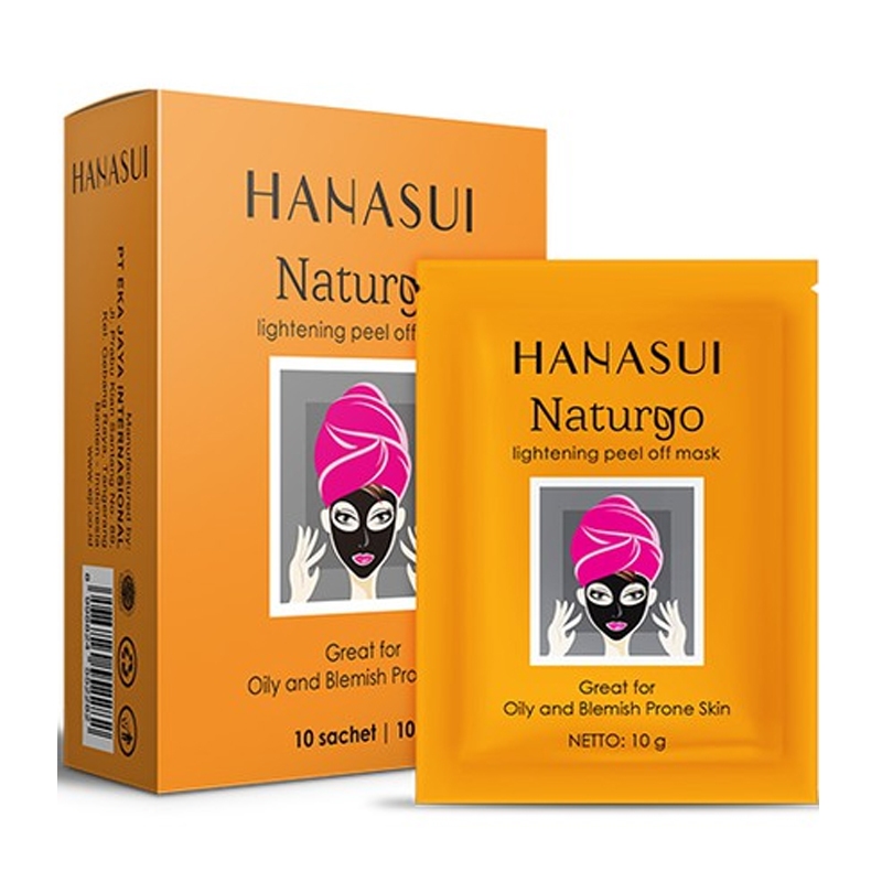 Hanasui Naturgo Black Peel Off Mask 10gr (1 Box Contains 10 Sachets ...