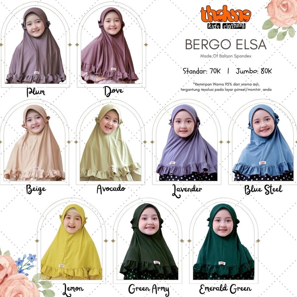 Code L74W Tayza Kids Bergo Elsa Variant 4 Hijab Kids Veil Kids Bergo ...