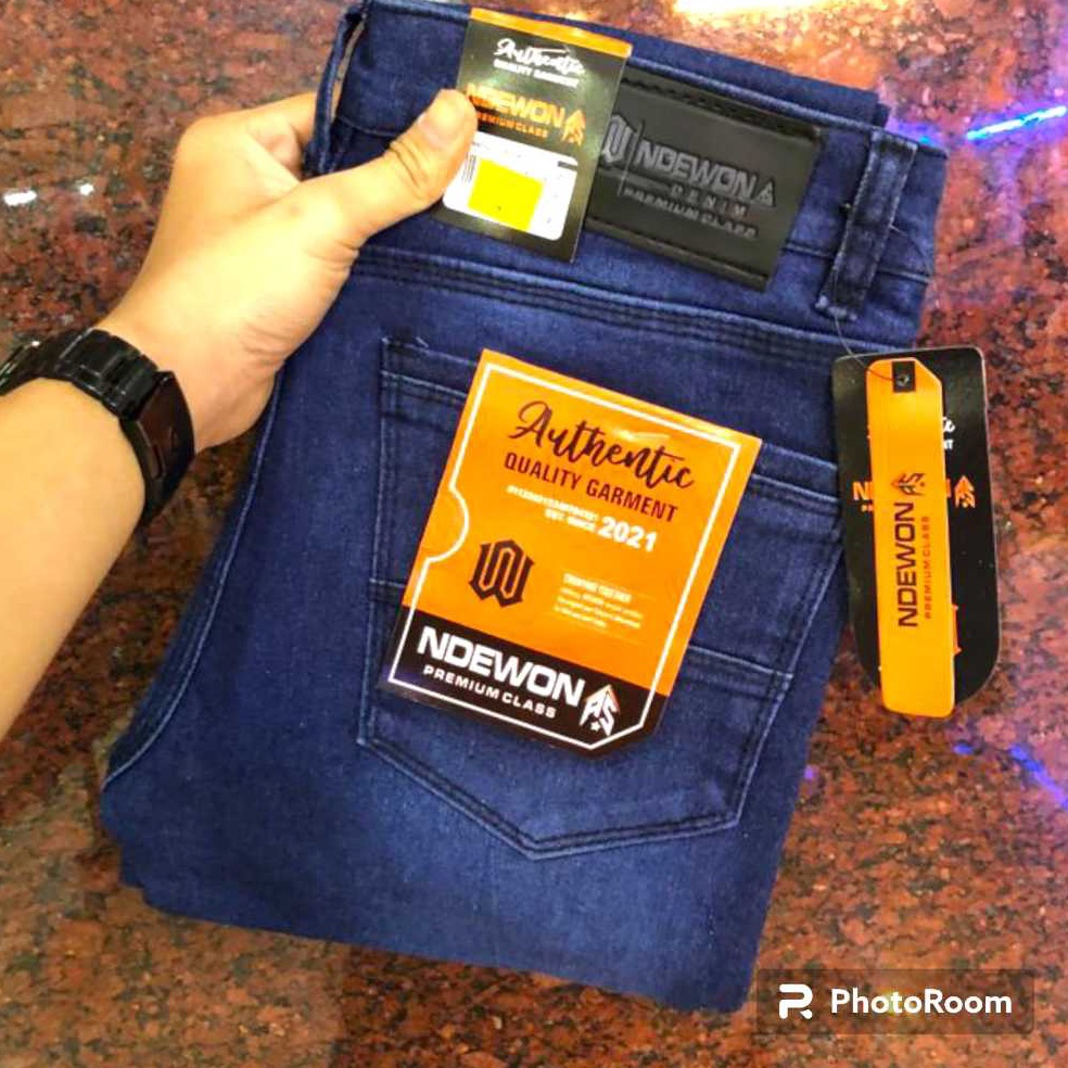 Immediately buy men's Denim Jeans, stretch stretch pencil material ...