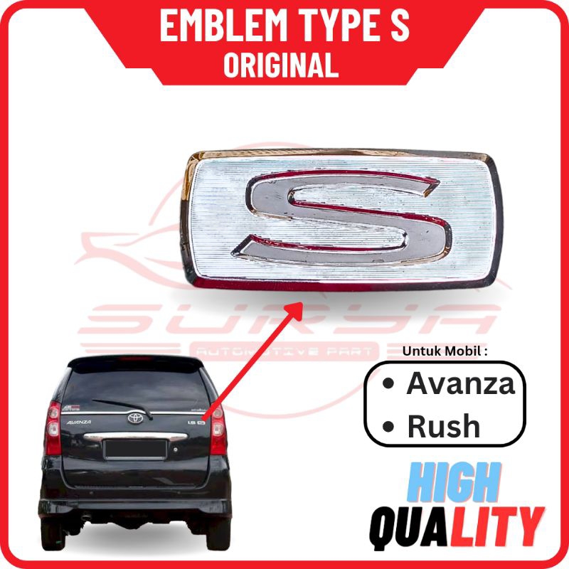Original Avanza Rush Type S Emblem | Shopee Philippines