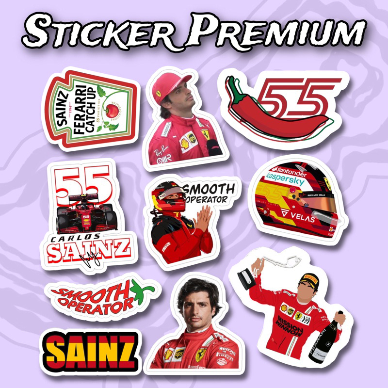 F1 Ferrari Carlos Sainz Sticker contains 10 waterproof pcs | Shopee ...