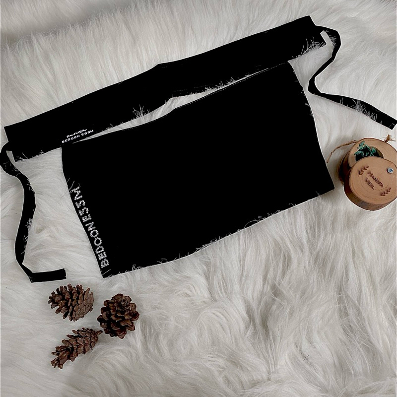Essm bedoon short niqab, Arabic niqab beaded essm bedoon logo | Shopee ...