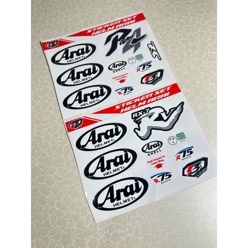 ARAI HALF FACE FULL FACE STICKER SET FOR TSR SCOOT ETC | Shopee Philippines