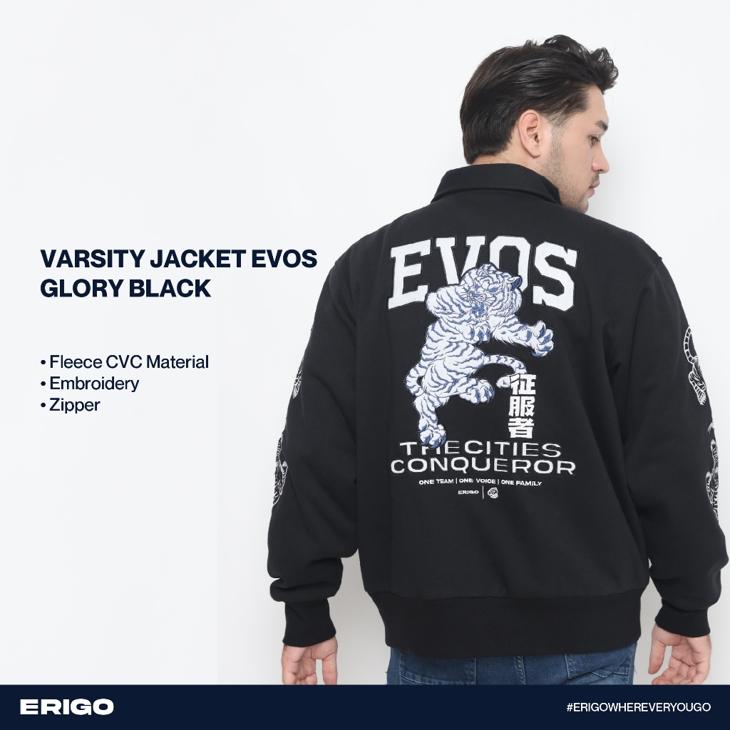 Varsity Jacket | Evos Glory Black | Shopee Philippines