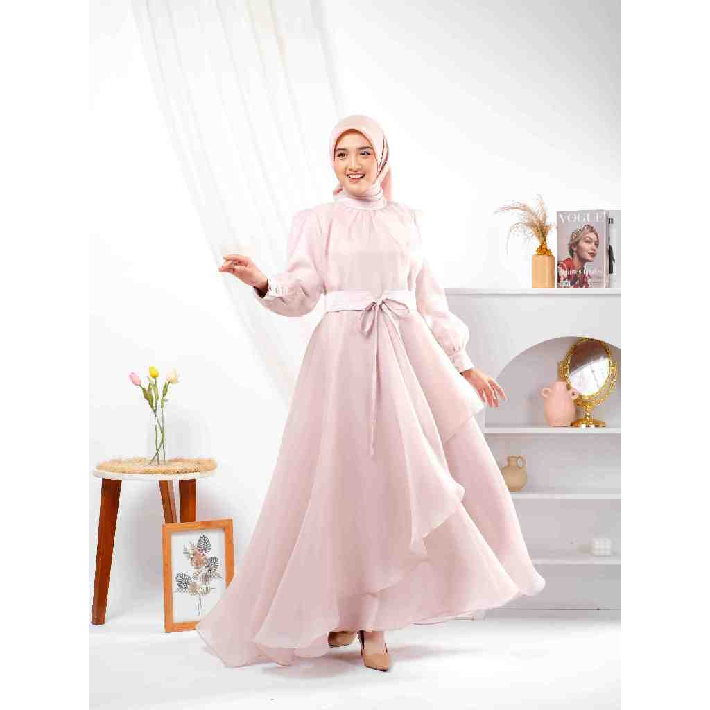 Zenita Party Dress Organza Mix Satin Roberto Silk Luxury Balloon Sleeve ...