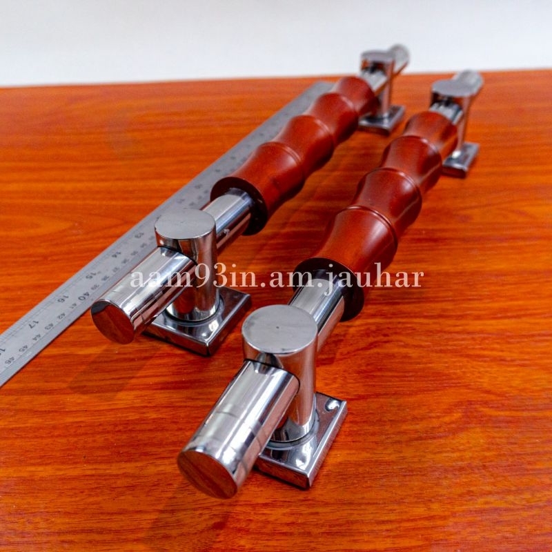 KAYU Door handle 45 cm brown NATURAL WOODEN BAMBOO door pull spb lis ...