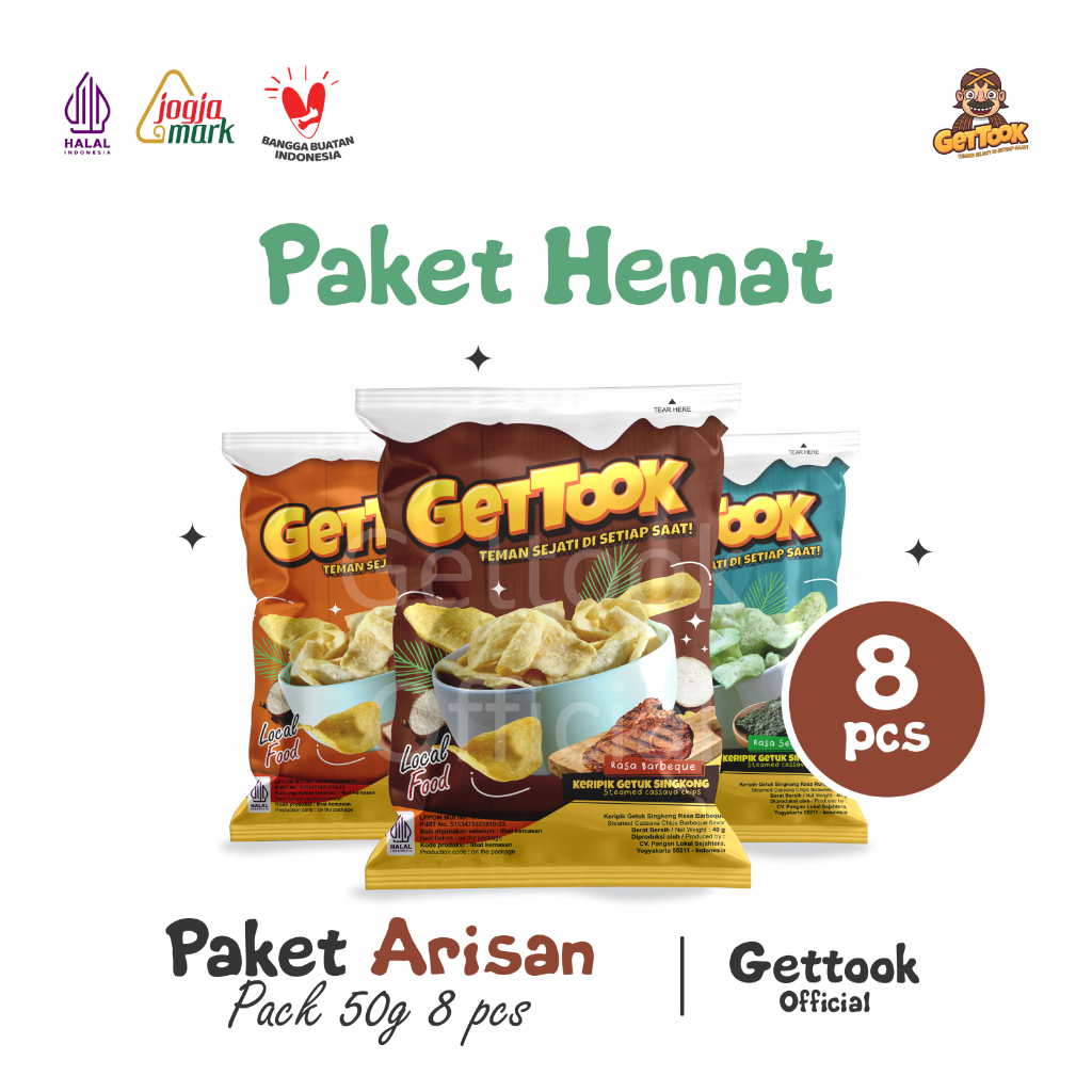 Gettook Cassava Getuk Chips 50g Package of 8 pcs Random taste | Shopee ...